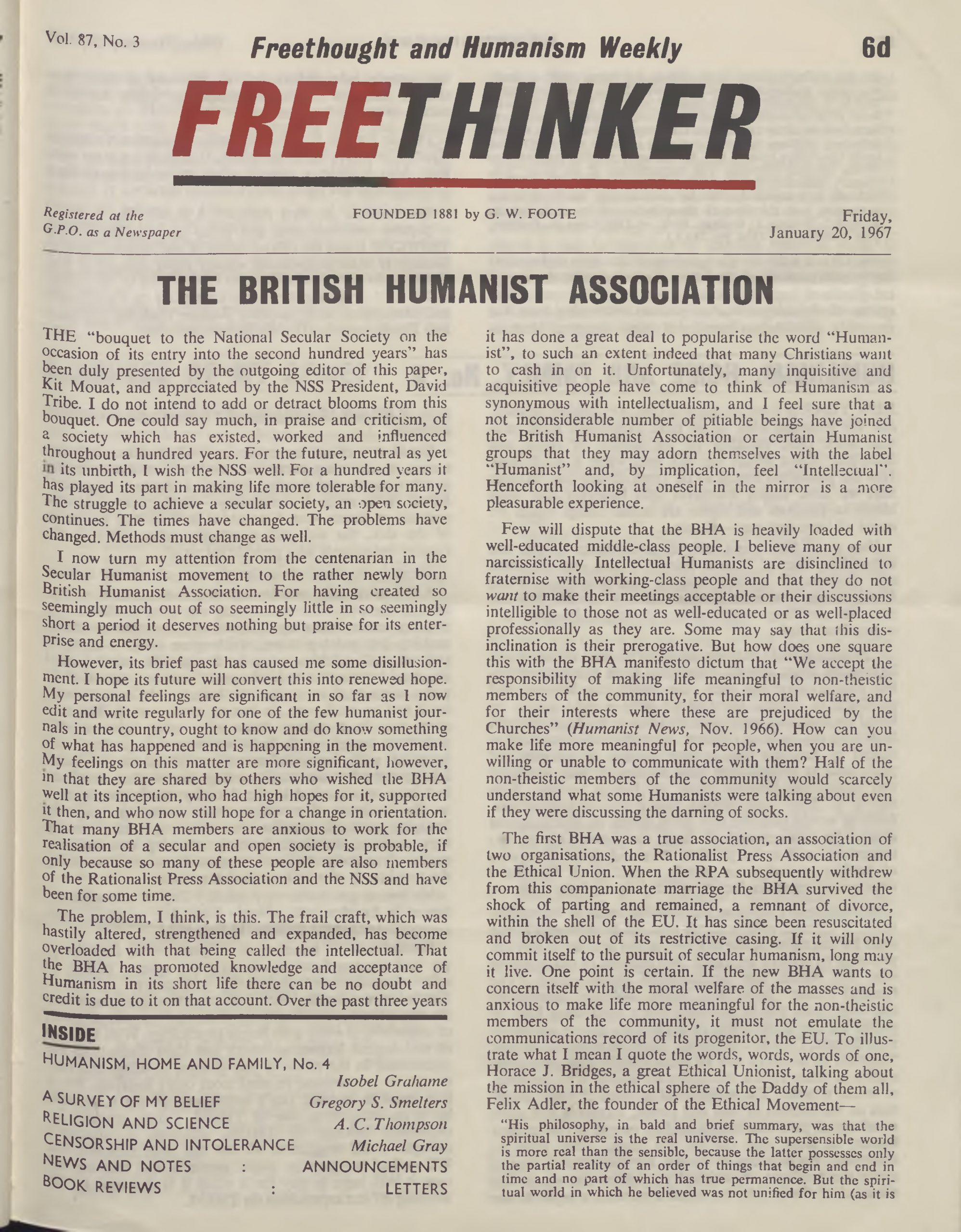 Image of the week: the Freethinker on the British Humanist Association ...
