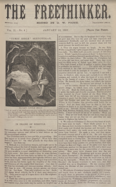 Is all publicity good publicity? How the first editor of the Freethinker attracted the public's ...